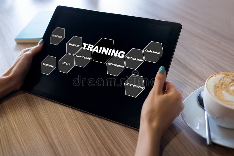 Training Course, E-learning, Education Concept on Device Screen. Stock ...
