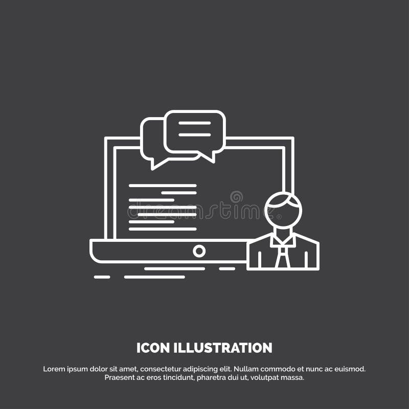 Training, Course, Online, Computer, Chat Line Icon Stock Vector ...