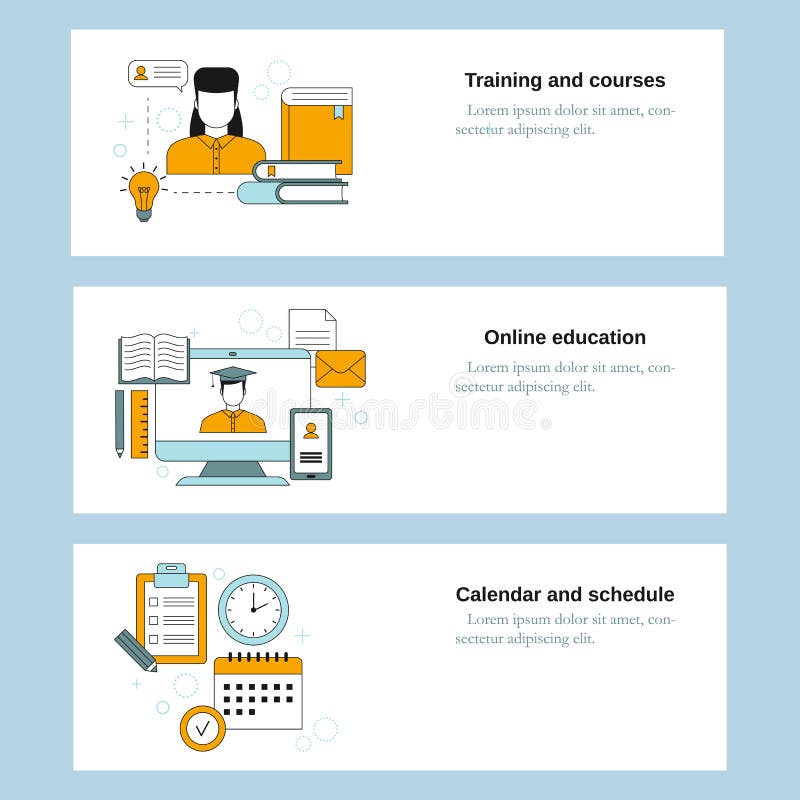 Training and Courses, Online Education, Calendar and Schedule Stock ...