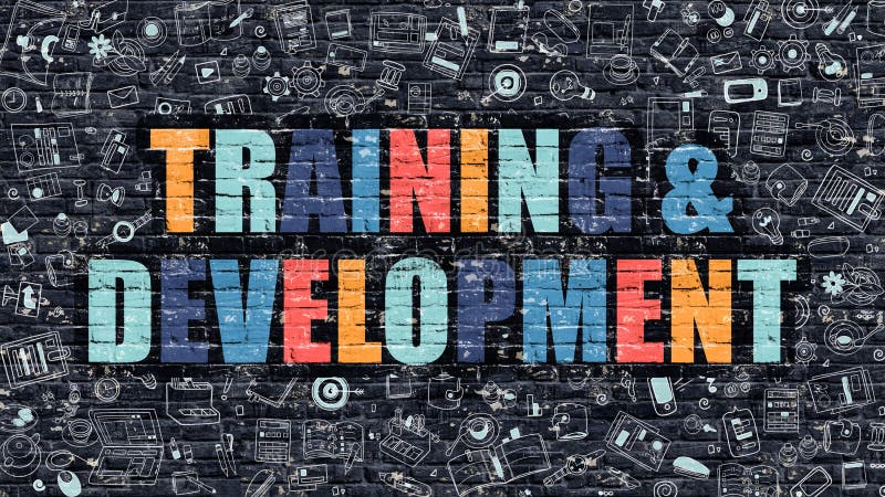 Training and Development in Multicolor. Doodle Design. Stock ...