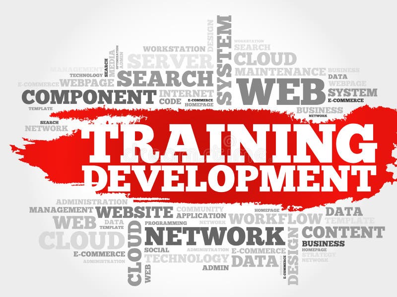 Training Development Word Cloud Stock Illustration - Illustration of ...