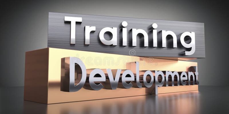 Training, Development - Words on Metal Blocks Stock Illustration ...