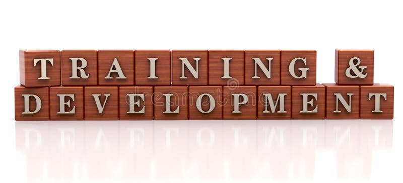 Training & Development Written on Wooden Cubes Stock Illustration ...