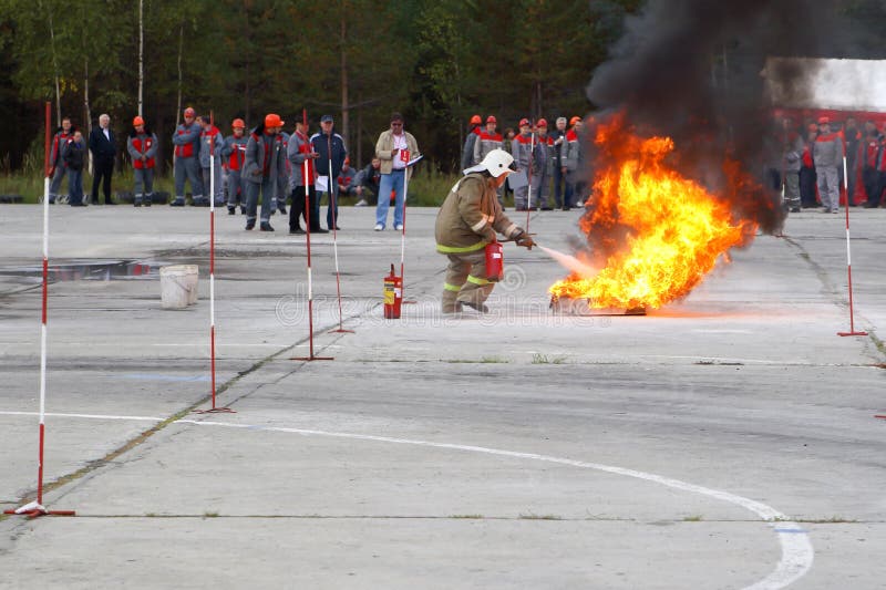 Training Firefighters at the Training Range. Editorial Stock Image ...