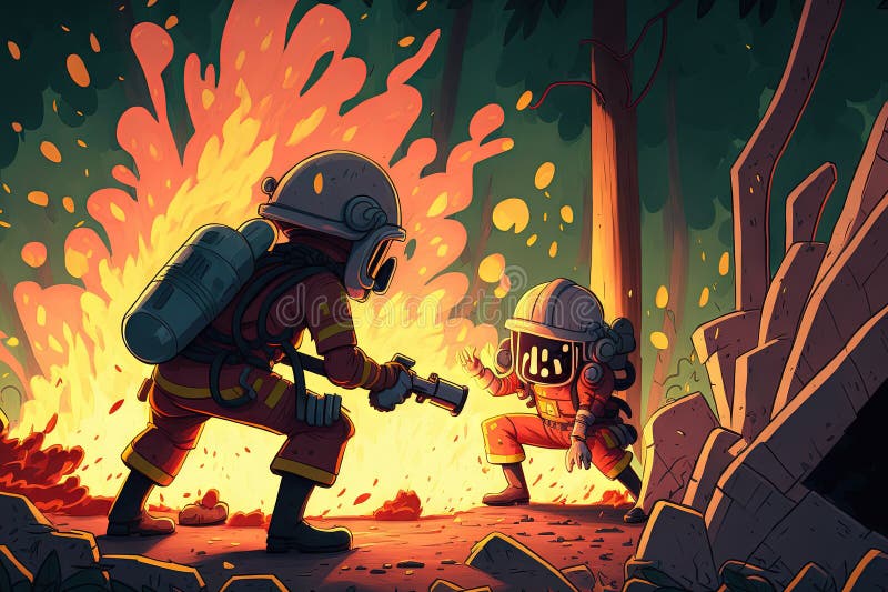 Training firefighting stock illustration. Illustration of hose - 272581480