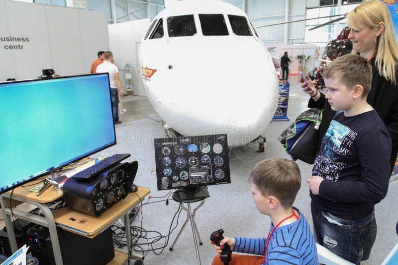 Training on the Flight Simulator Editorial Image - Image of flight ...