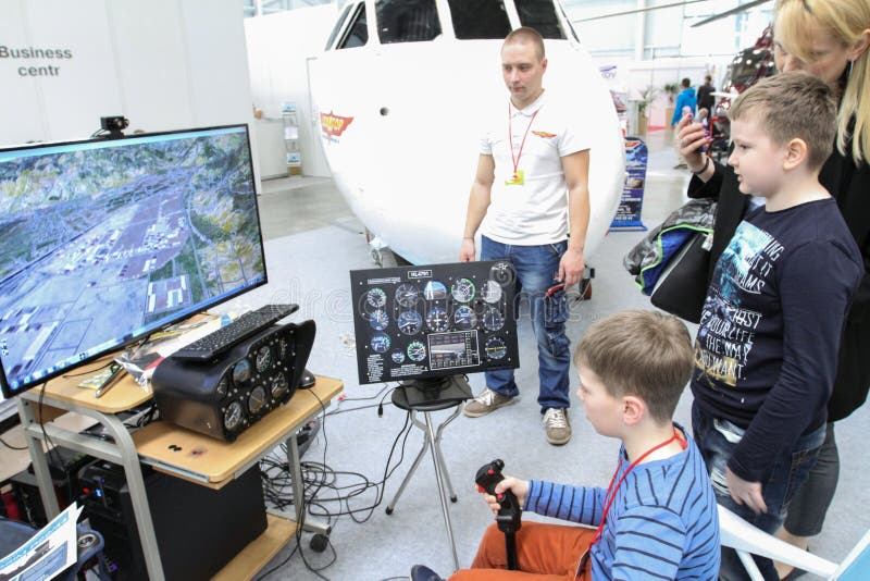 Training on the Flight Simulator Editorial Photography - Image of ...