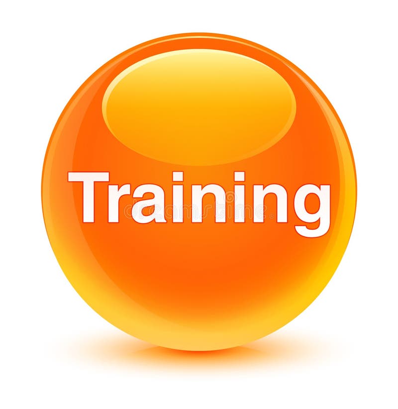 Training Glassy Orange Round Button Stock Illustration - Illustration ...