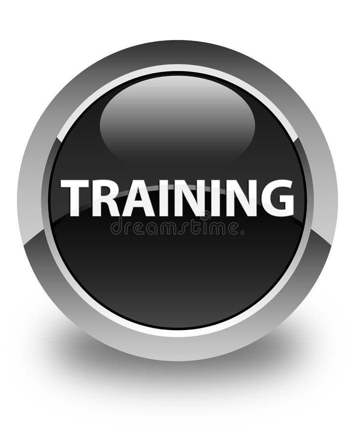 Training Glossy Black Round Button Stock Illustration - Illustration of ...
