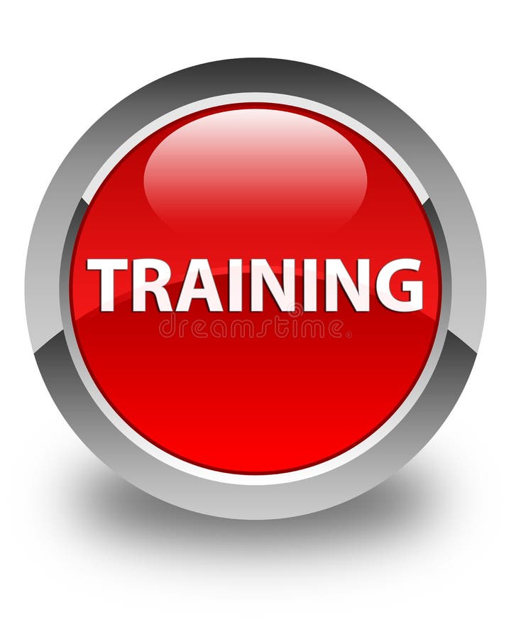 Training Glossy Orange Round Button Stock Illustration - Illustration ...