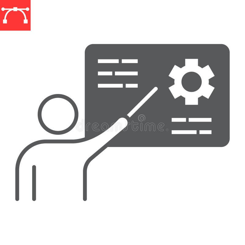 Training glyph icon stock vector. Illustration of lesson - 314763145