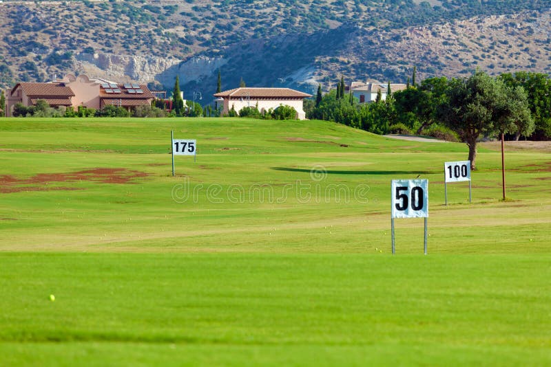 Training Golf Field for Range Shots Stock Photo - Image of view ...
