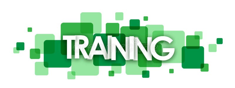 TRAINING Green Overlapping Squares Banner Stock Vector - Illustration ...