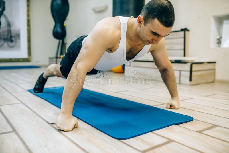 Training in the gym stock photo. Image of athlete, pushups - 125997498