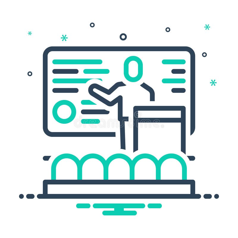 Mix Icon for Training, Class and Teacher Stock Vector - Illustration of ...