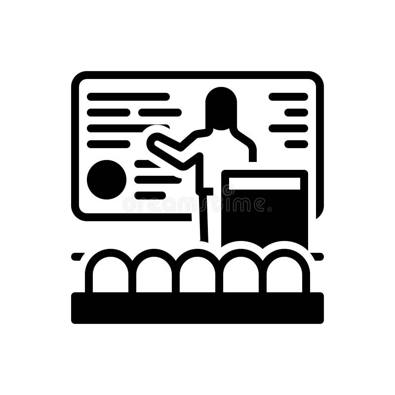 Black Solid Icon for Training, Class and Teacher Stock Vector ...