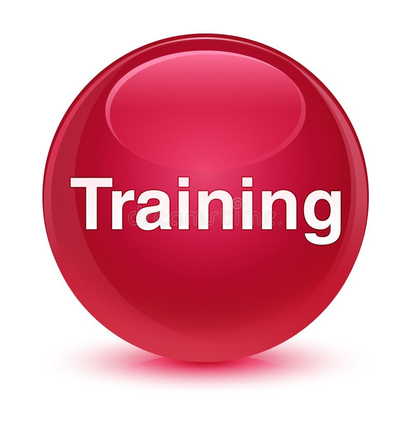 Training Glassy Pink Round Button Stock Illustration - Illustration of ...