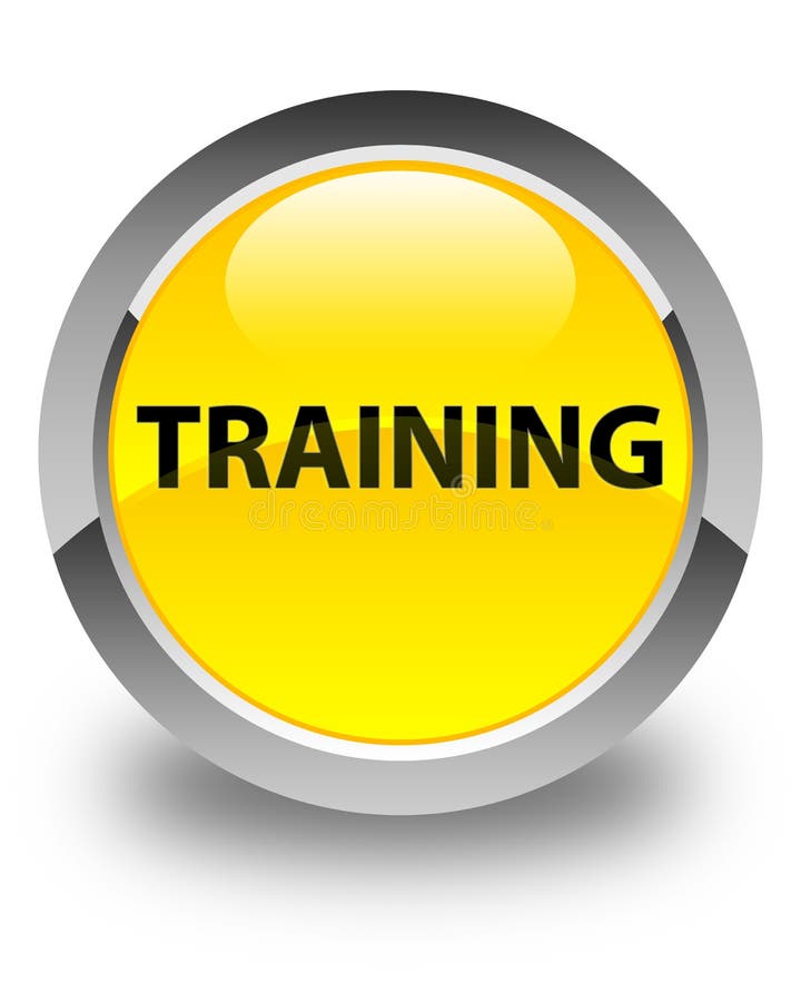 Training Glossy Yellow Round Button Stock Illustration - Illustration ...