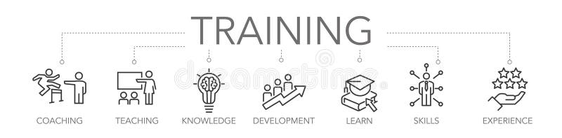 Banner Training and Learning Concept Stock Illustration - Illustration ...
