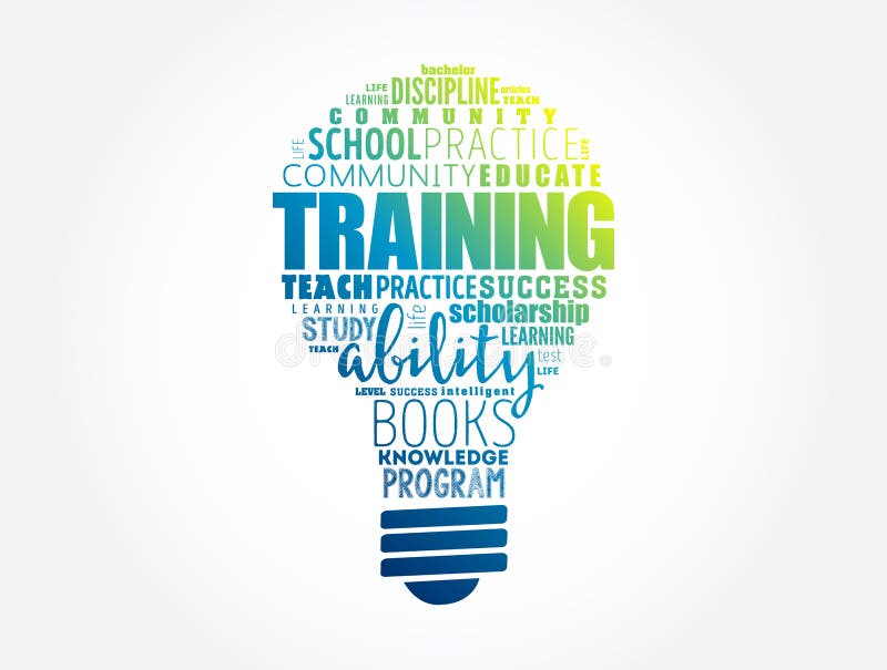 TRAINING Light Bulb Word Cloud Collage, Education Concept Background ...