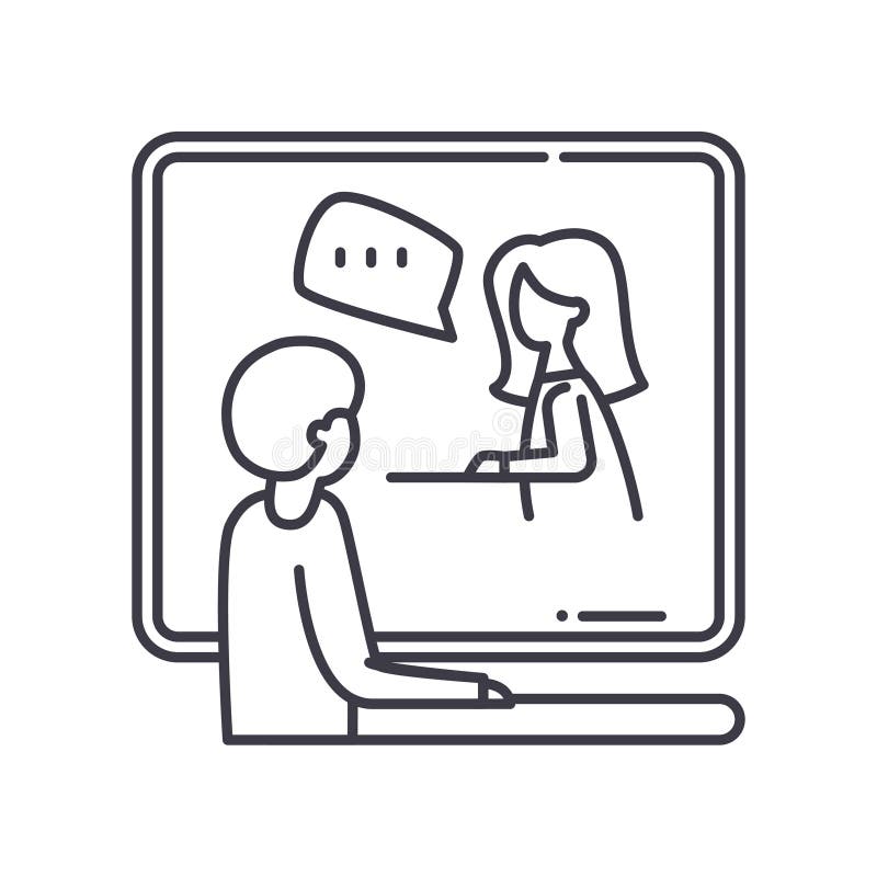 Training Line Icon, Outline Symbol, Vector Illustration, Concept Sign ...