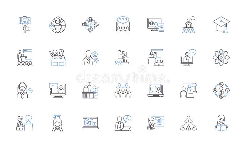 Training Line Icons Collection. Competence, Development, Skills ...