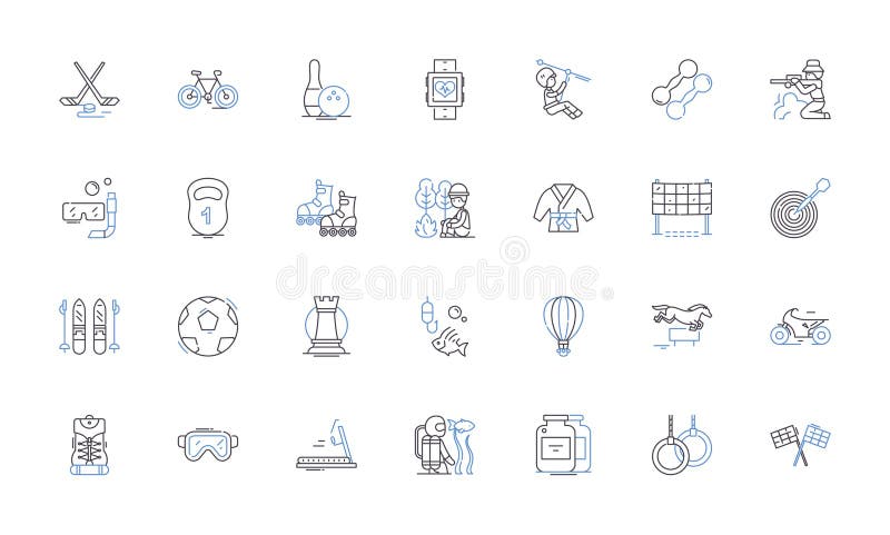 Training Line Icons Collection. Exercise, Education, Coaching, Learning ...