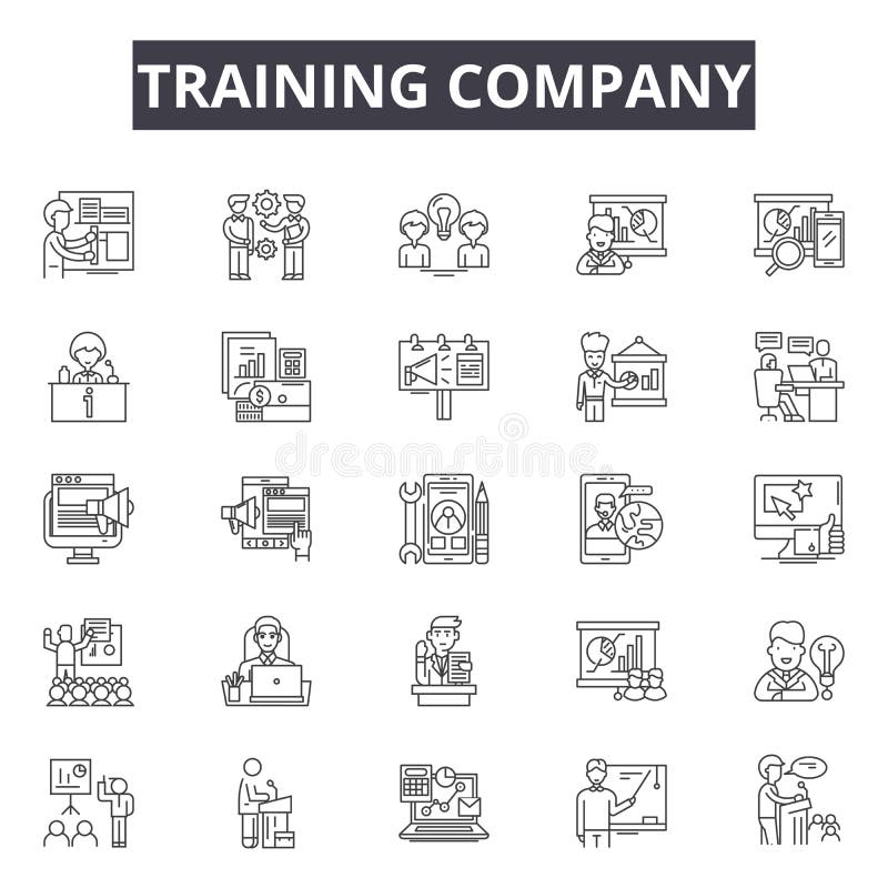 Training Line Icons, Signs, Vector Set, Outline Illustration Concept ...