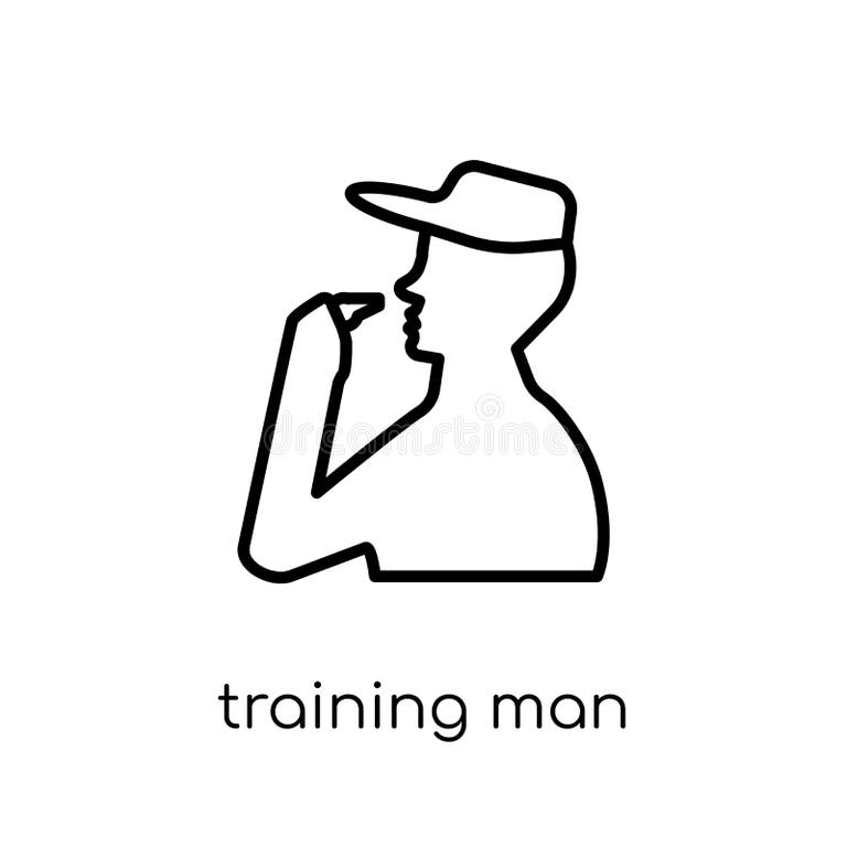 Training Man Icon. Trendy Modern Flat Linear Vector Training Man Stock ...