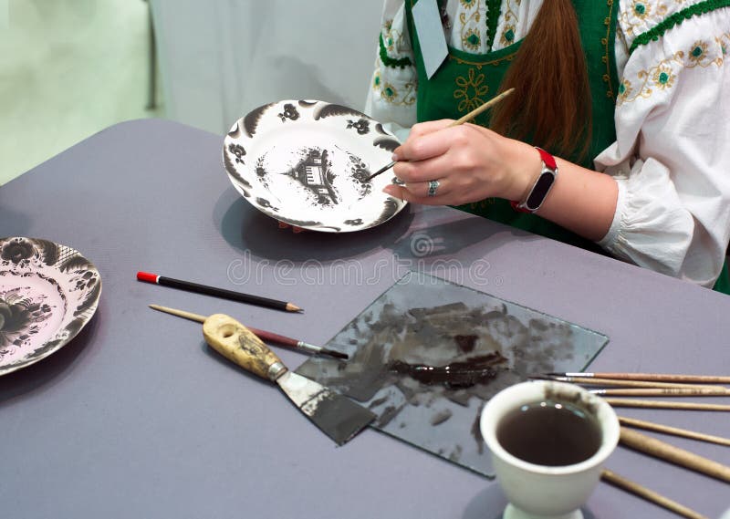 Training Master Class-painted Plates Stock Image - Image of master ...