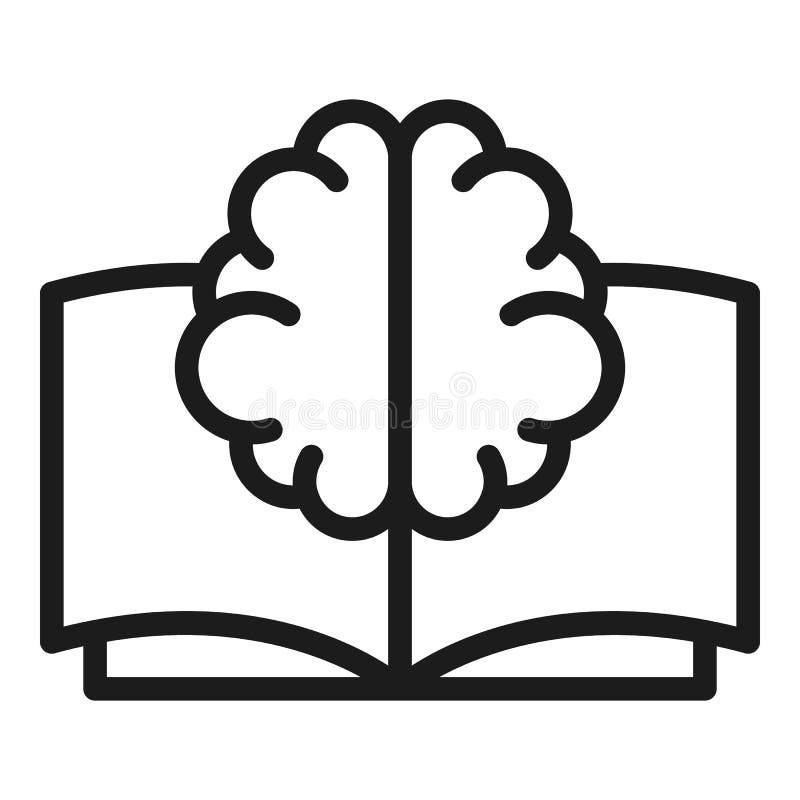 Memory Brain Icon Set, Outline Style Stock Vector - Illustration of ...