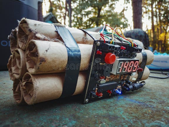 Hand Made Bomb with a Timer Stock Image - Image of homemade, explode ...