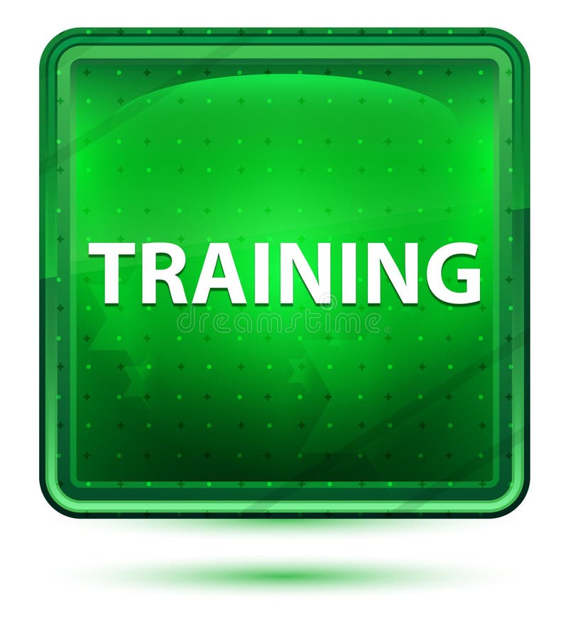 Training Neon Light Green Square Button Stock Illustration ...