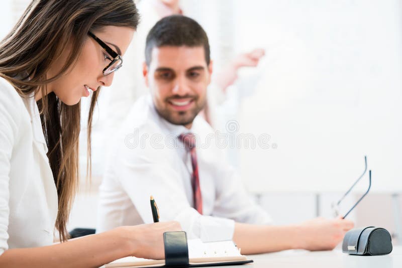 Training in Office with Group Watching Presentation Stock Photo - Image ...