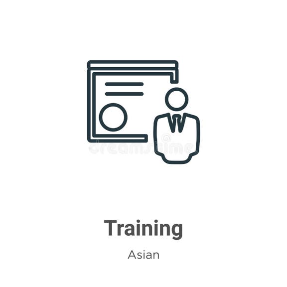 Training Outline Vector Icon. Thin Line Black Training Icon, Flat ...