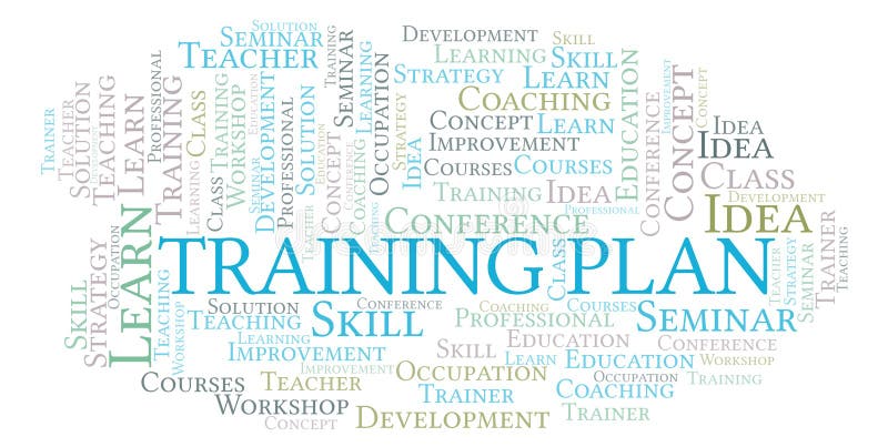 Training Plan word cloud. stock illustration. Illustration of courses ...
