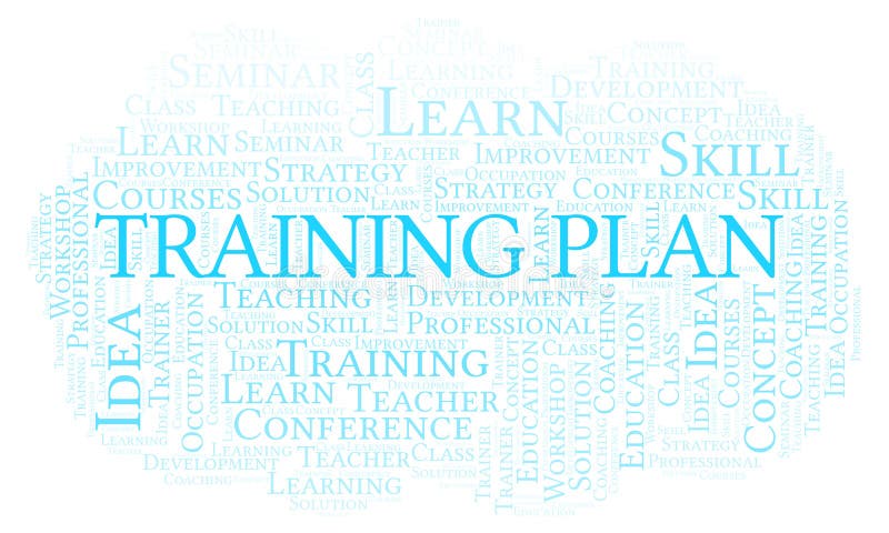 Training Plan word cloud. stock illustration. Illustration of courses ...
