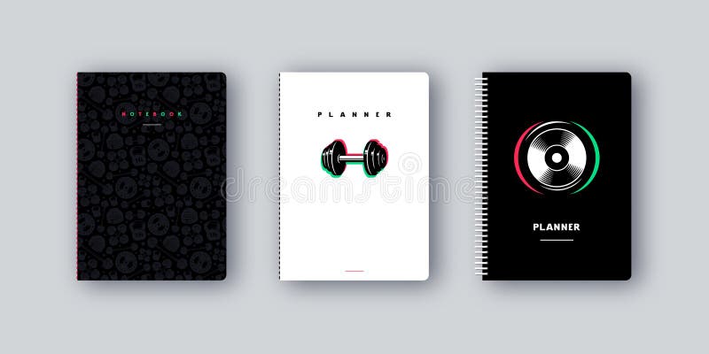 Training Planning Notebook Covers Design Stock Vector - Illustration of ...