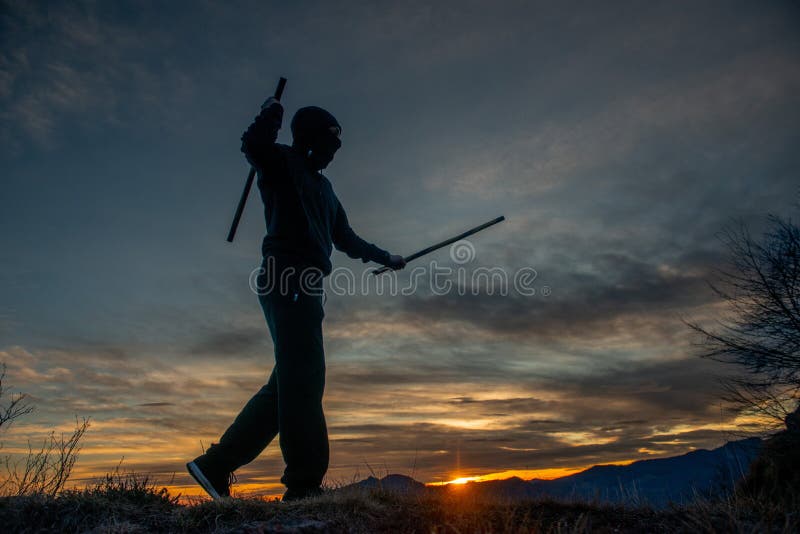 Stick Weapons Combat Training Stock Image - Image of thief, mano: 357179327