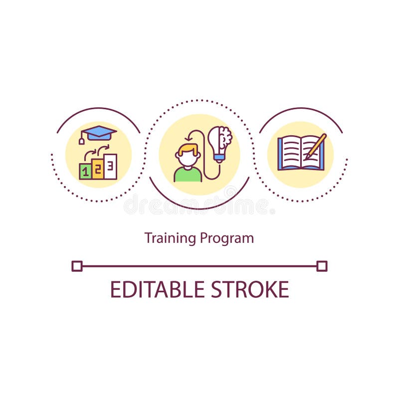 Training Program Concept Icon Stock Vector - Illustration of university ...