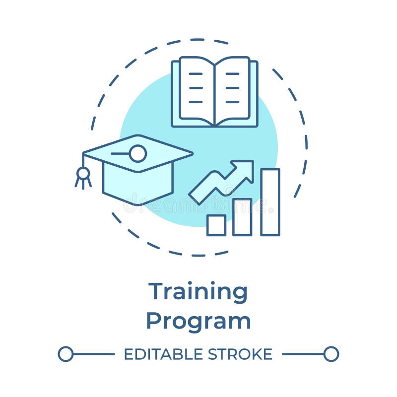 Training Program Soft Blue Concept Icon Stock Illustration ...