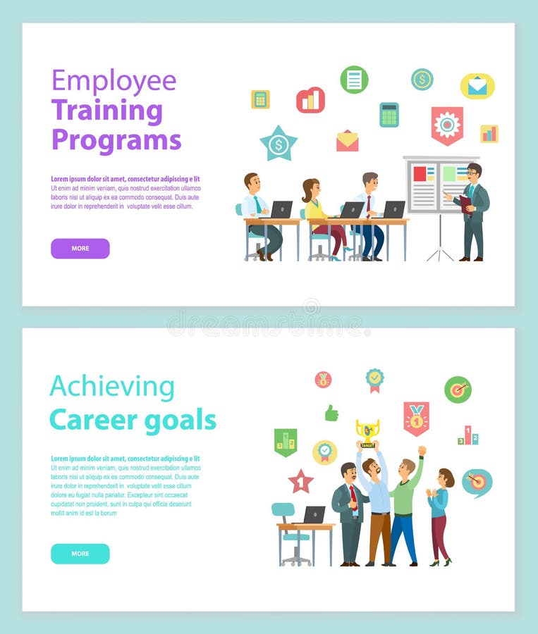 Employee Training Programs Website Workteam Vector Stock Vector ...