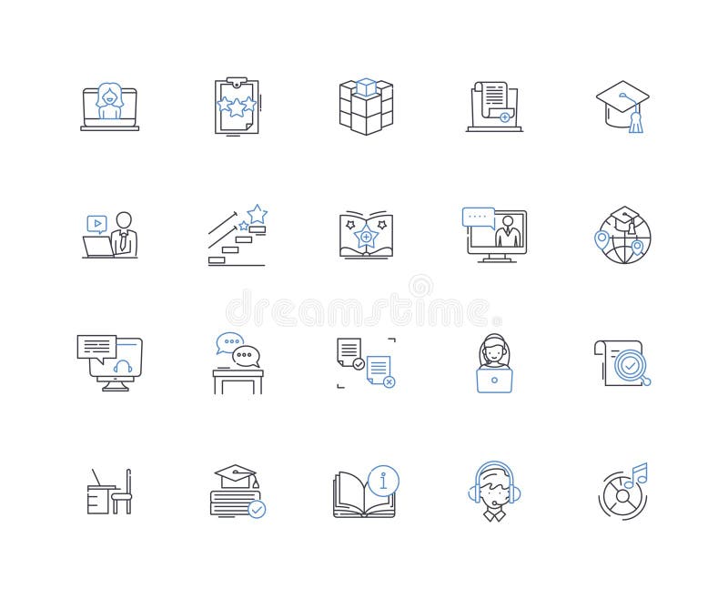Training Progression Line Icons Collection. Improvement, Development ...