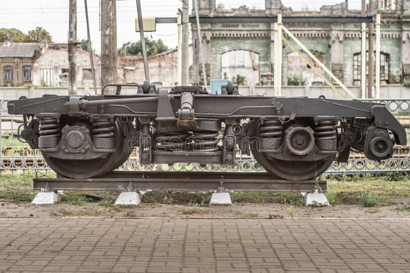 Training Railway Wheel Pair on a Section of Rails Stock Photo - Image ...