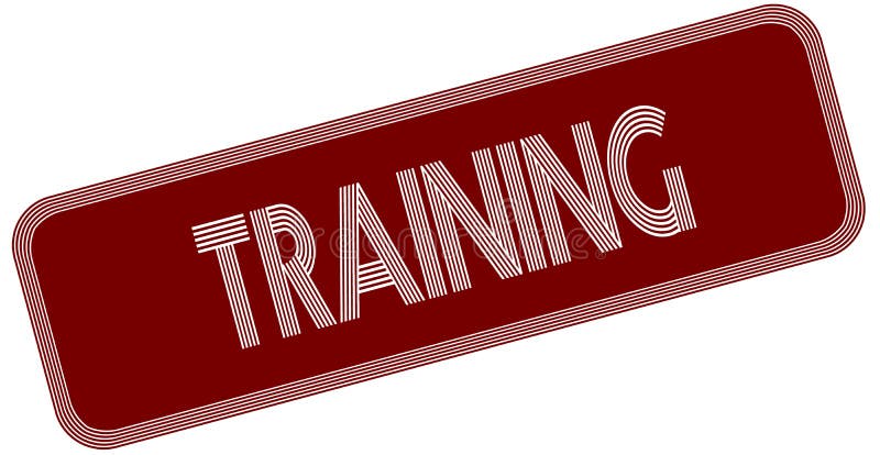 TRAINING on red label. stock illustration. Illustration of sticker ...
