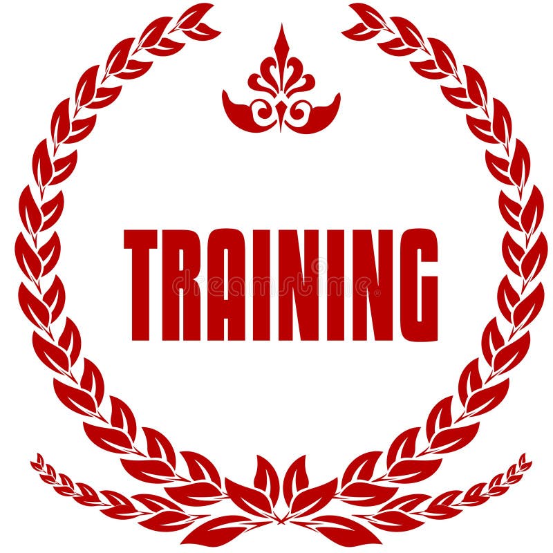TRAINING Red Laurels Badge. Stock Illustration - Illustration of seal ...