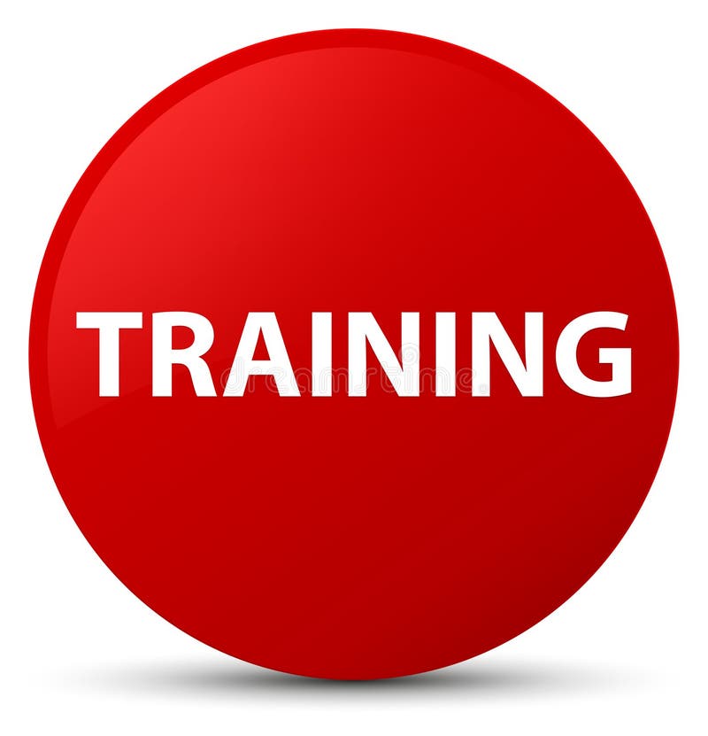 Training red round button stock illustration. Illustration of round ...