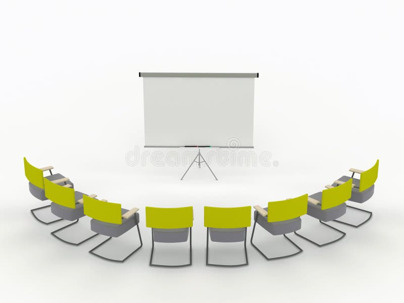 Training Room with Marker Board and Chairs Stock Illustration ...
