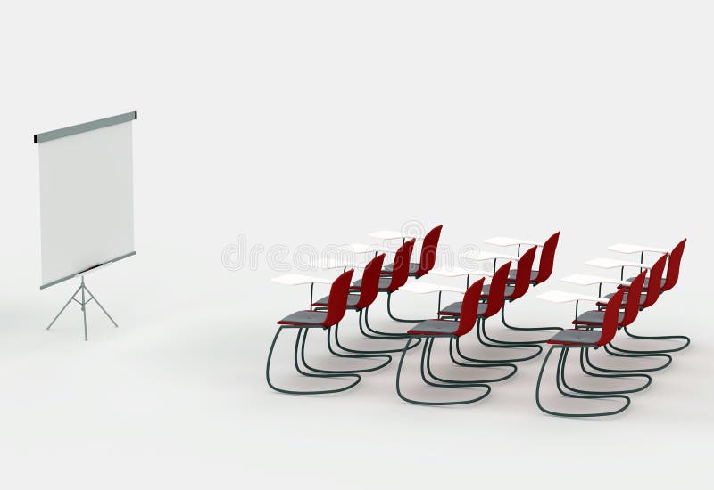 Training Room with Marker Board and Chairs Stock Illustration ...