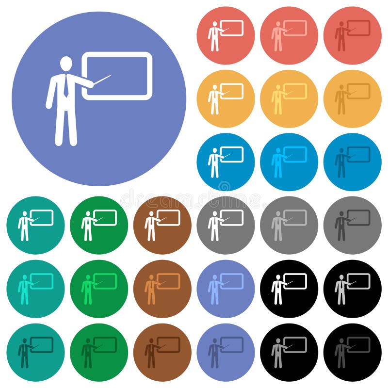 Training Round Flat Multi Colored Icons Stock Vector - Illustration of ...